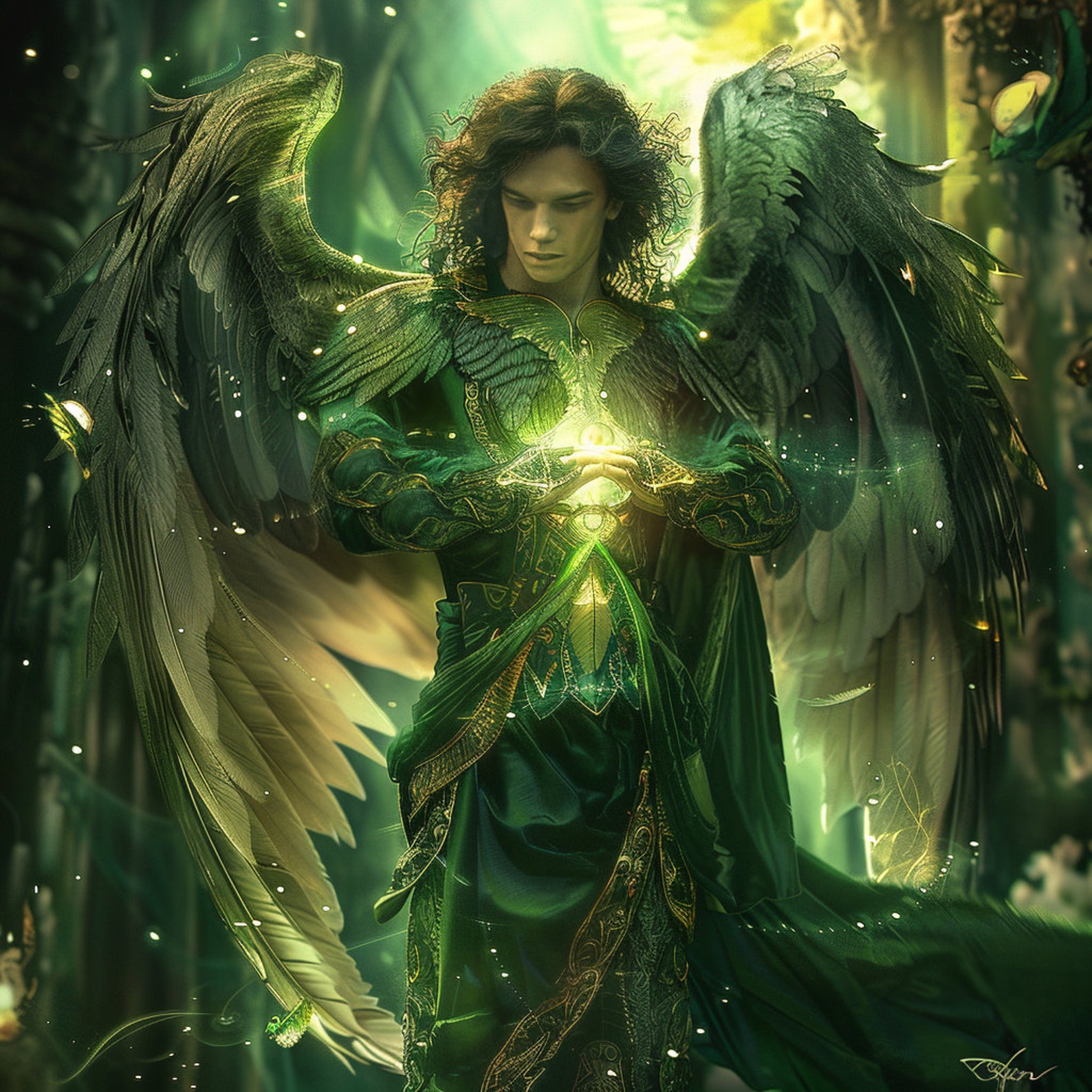 Archangel Rafael Clip Art 4 JPG Mix Media Card Making Invitations ...