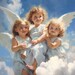 Baby Angels Watercolor Clip Art 4 JPG Mix Media Card Making Invitations ...