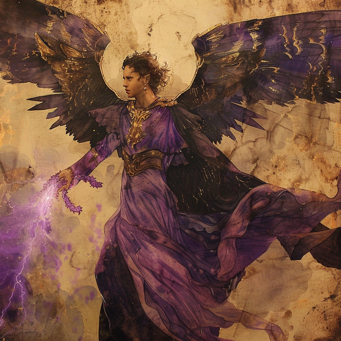 Archangel Zadkiel Clip Art 4 JPG Mix Media Card Making Invitations ...