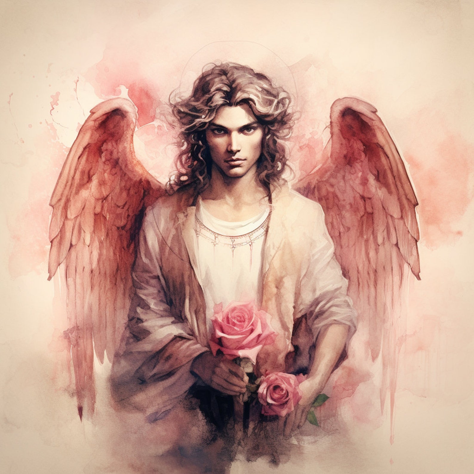 Archangel Chamuel Clip Art 4 JPG Mix Media Card Making Invitations ...