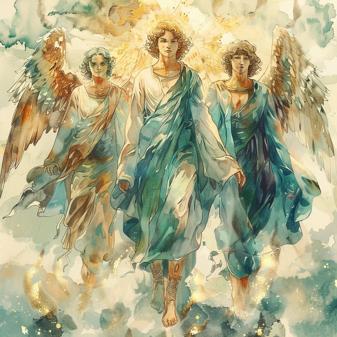 Archangels Michael,gabriel,rafael Clipart 4 JPG Mix Media Card Making ...