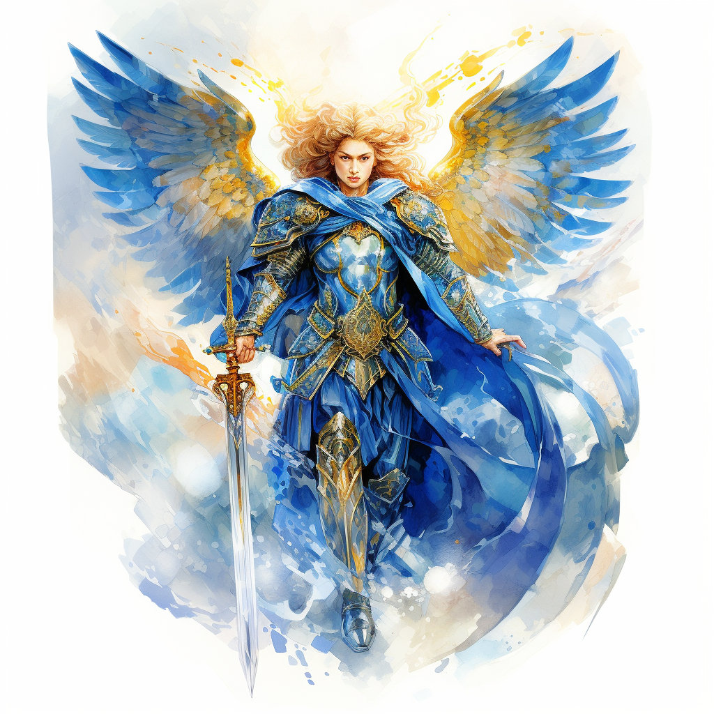 Archangel Saint Michael Clip Art 4 JPG Mix Media Card Making ...