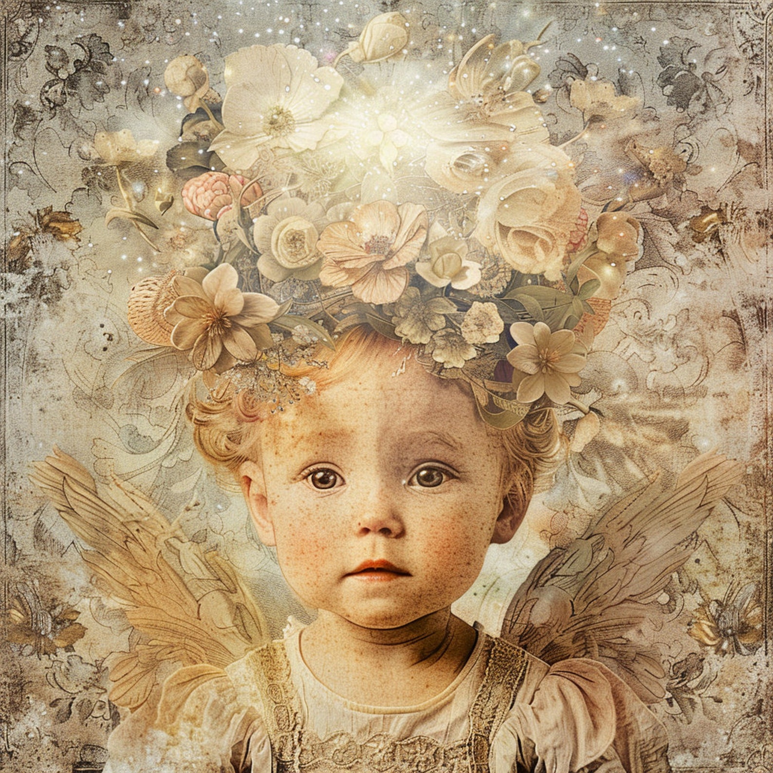 Baby Angel Watercolor Clip Art 4 JPG Mix Media Card Making Invitations ...