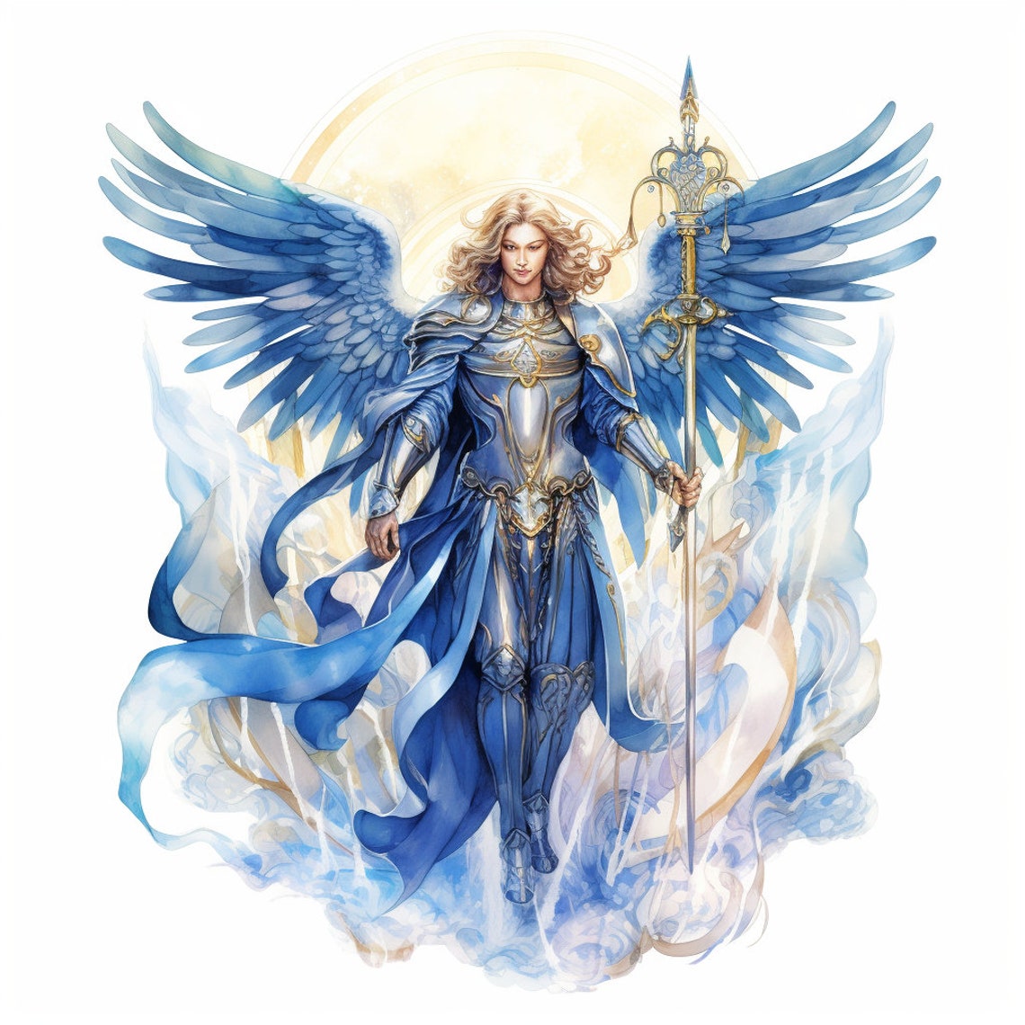 Archangel Saint Michael Clip Art 4 JPG Mix Media Card Making ...