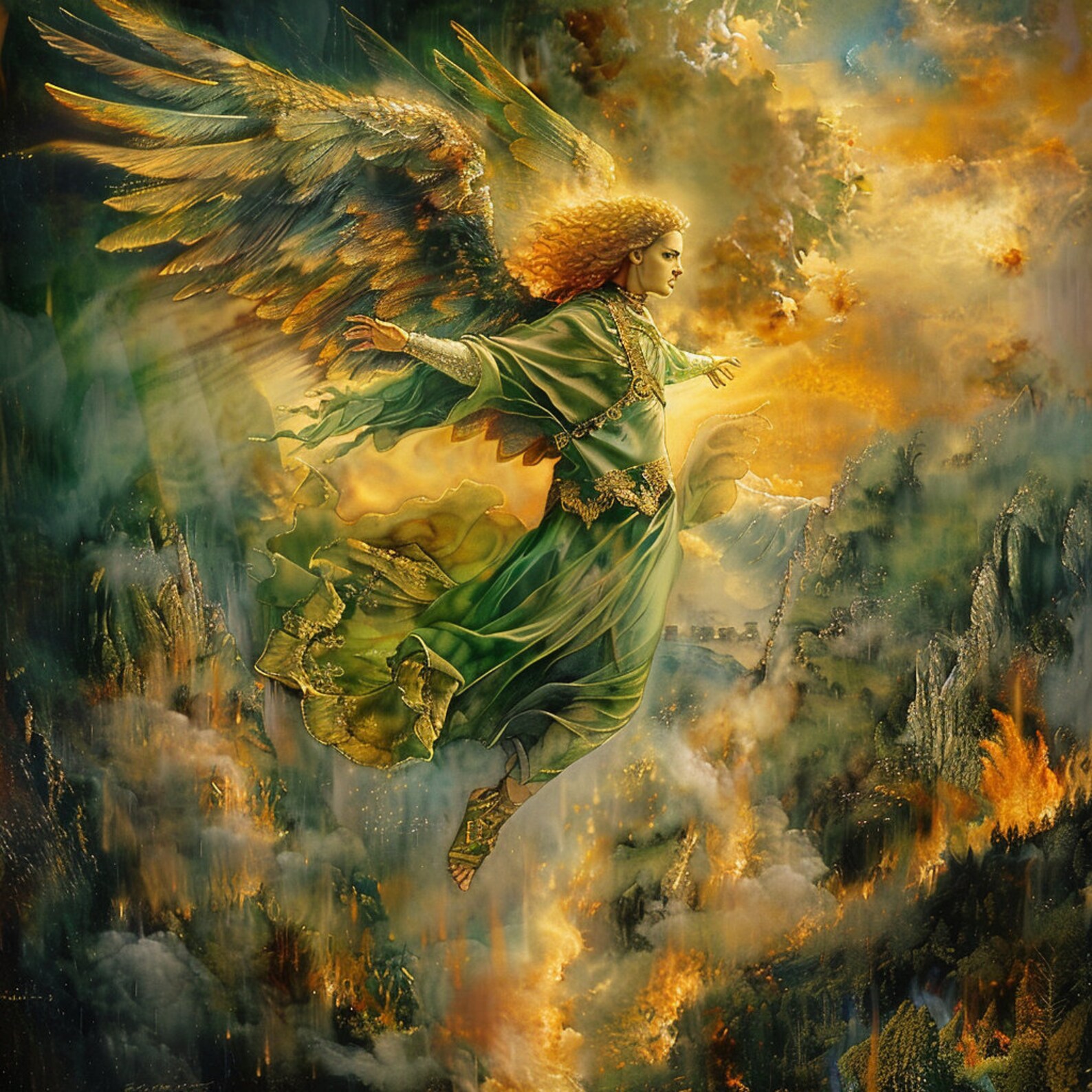 Archangel Rafael Clip Art 4 JPG Mix Media Card Making Invitations ...