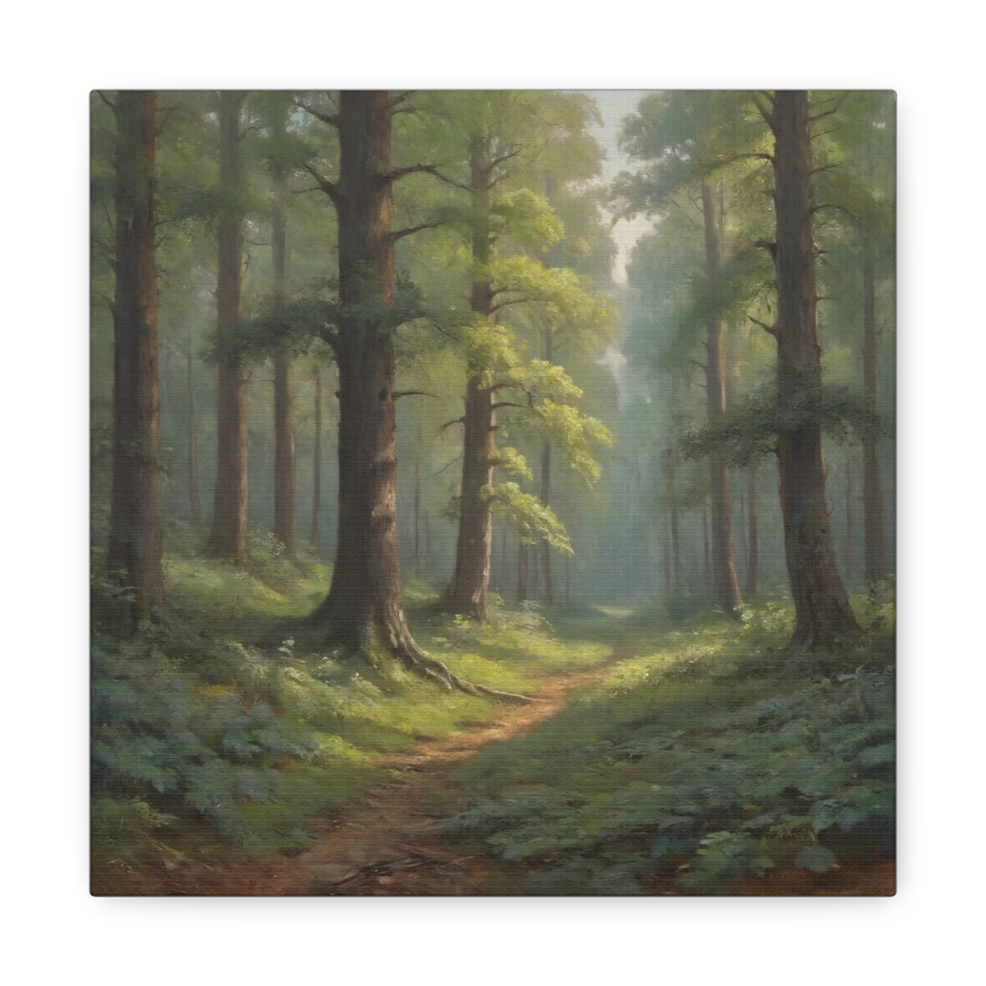Luminous Pathway Canvas Wrap Oil Painting Print Wall Art Forest Path ...