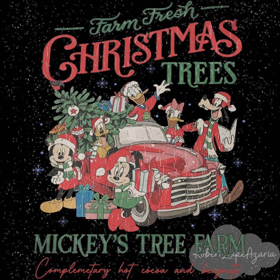 Vintage Disney Farm Fresh PNG, Mickey's Tree Farm Png, Mickey and ...