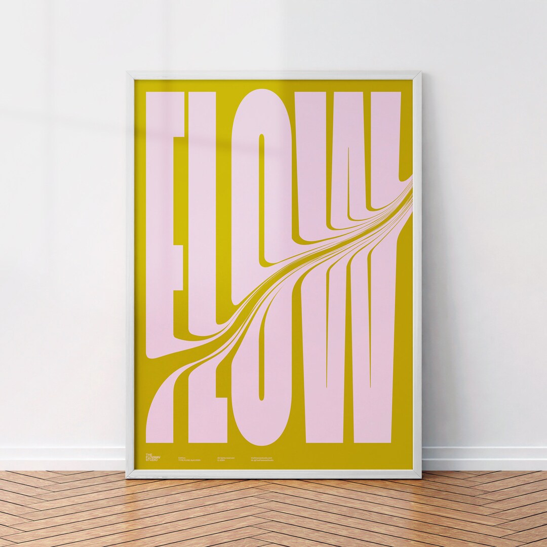 Flow Typography Poster | Font Illustration | Bold Letter Wall-art Print ...