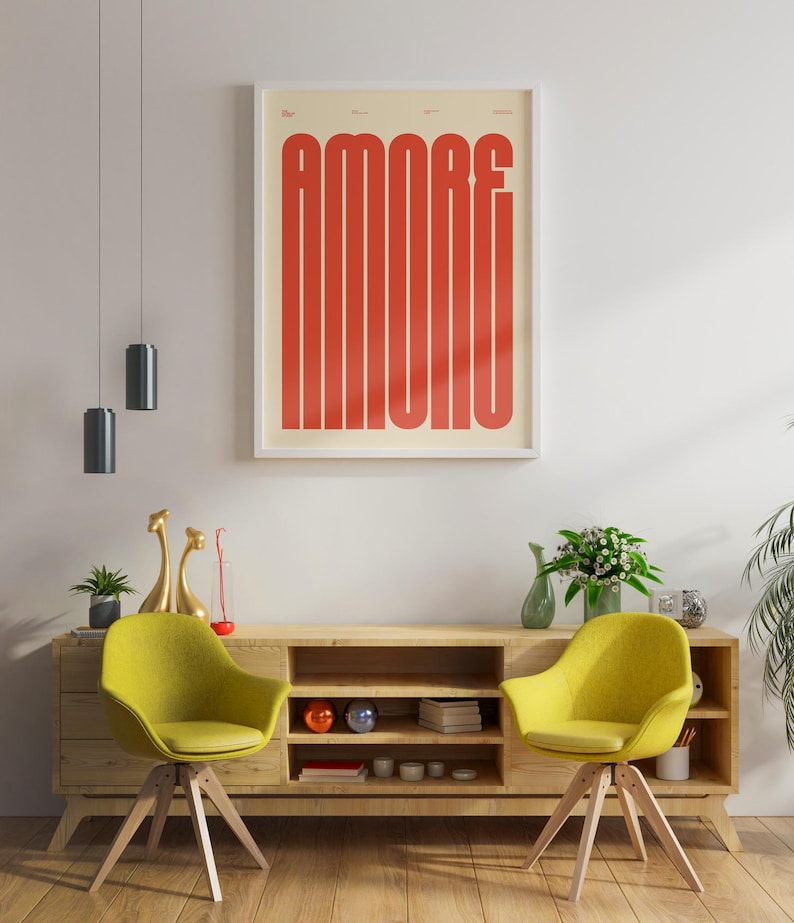 AMORE Typografie Poster | Grafikdesign Plakat | Moder Design Schrift ...