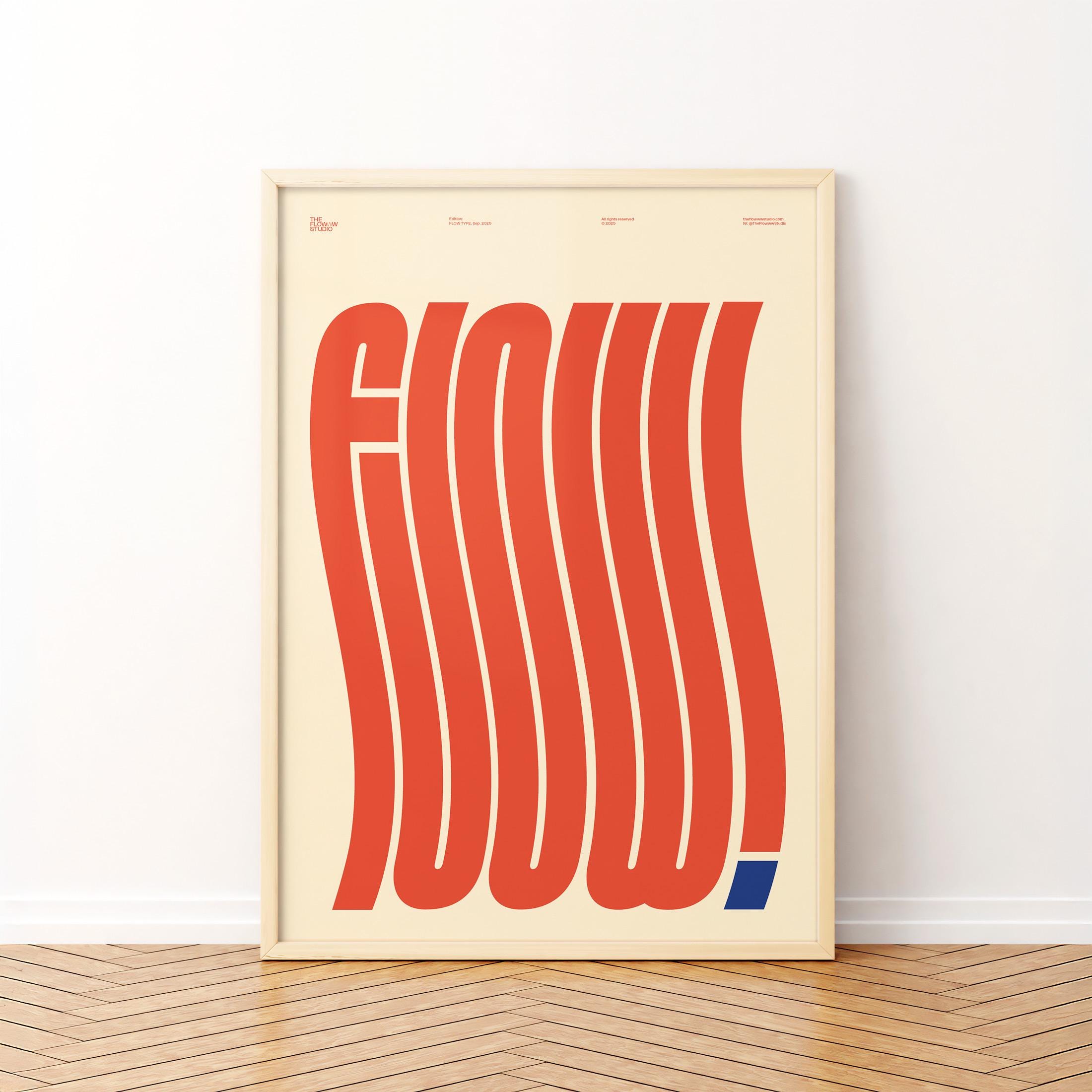 FLOW Typography Print: Bold Minimalist Graphic Design Wall Art - Etsy ...
