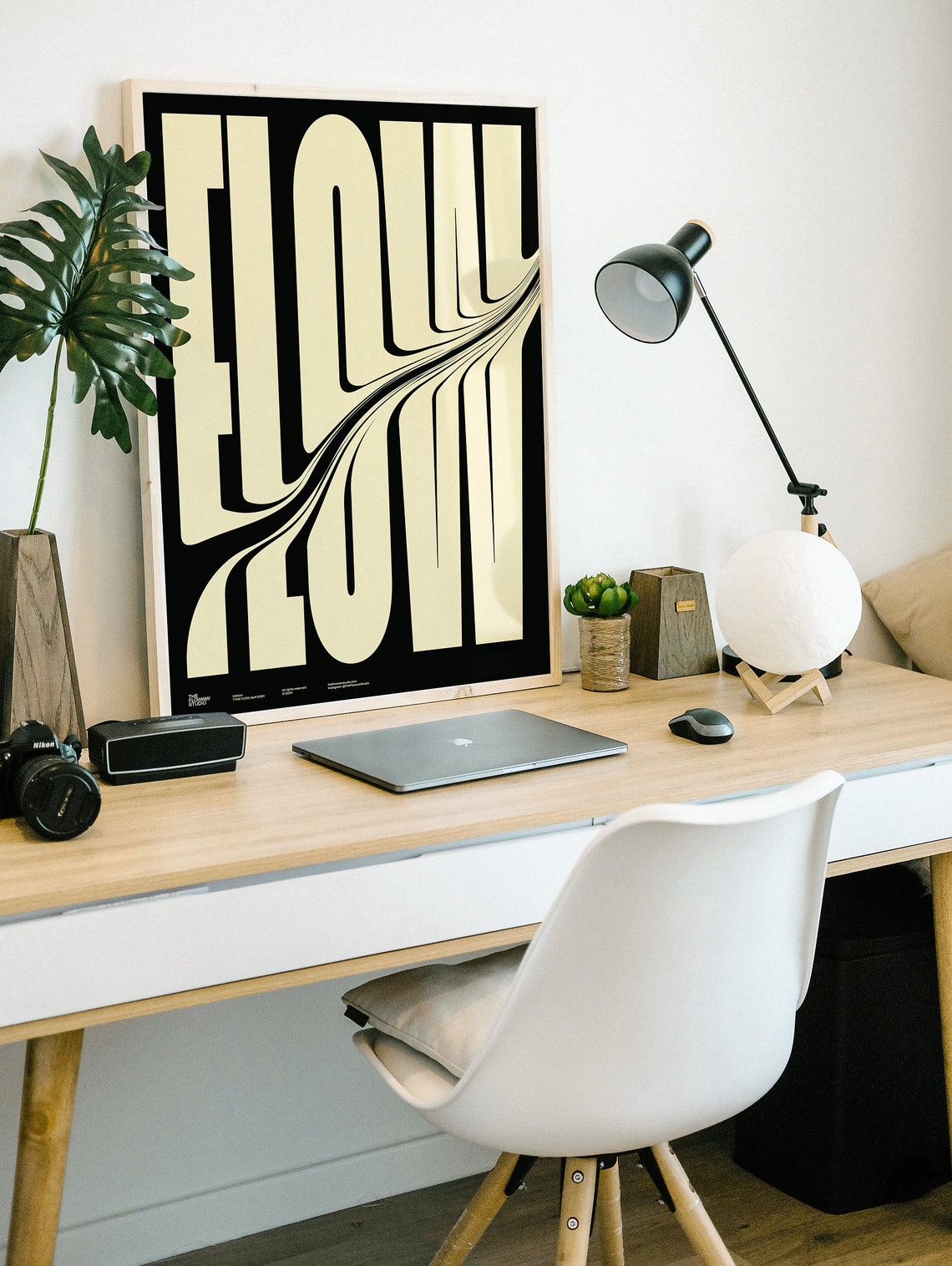 Flow Typography Poster Font Illustration Bold Letter Wall-art Print ...