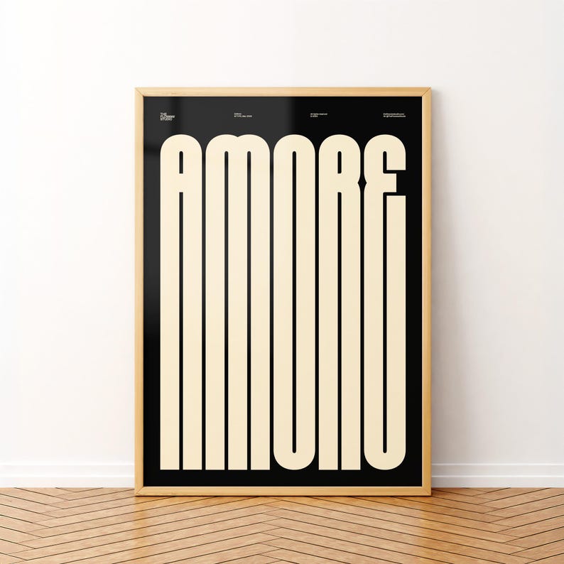 AMORE Typografie Poster | Grafikdesign Plakat | Moder Design Schrift ...