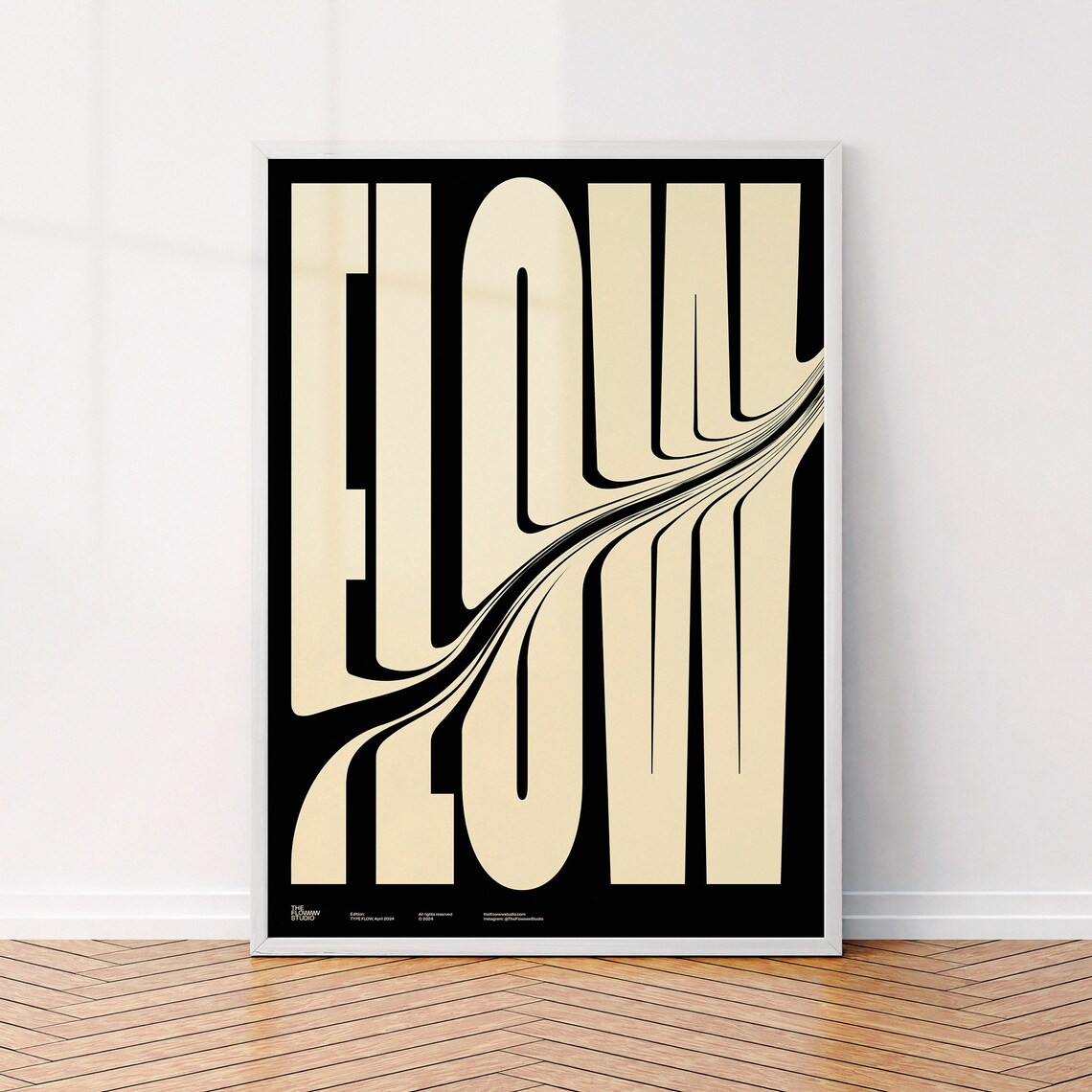 Flow Typography Poster Font Illustration Bold Letter Wall-art Print ...