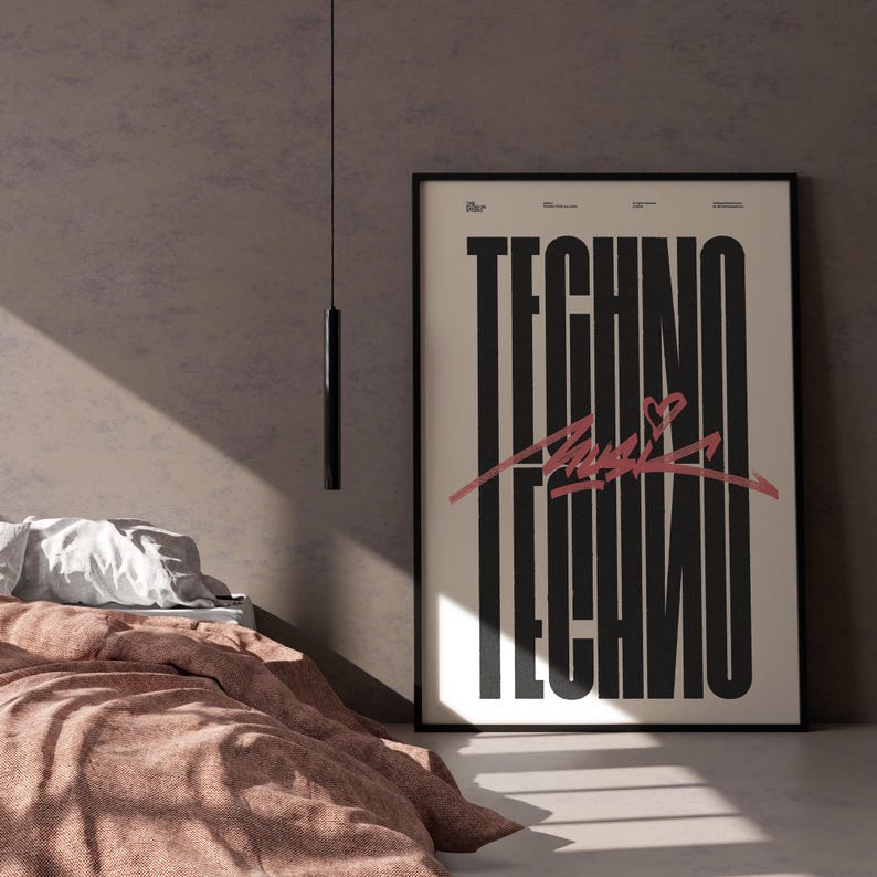 Techno Music Poster: Bold Electronic Music Art Print - Etsy