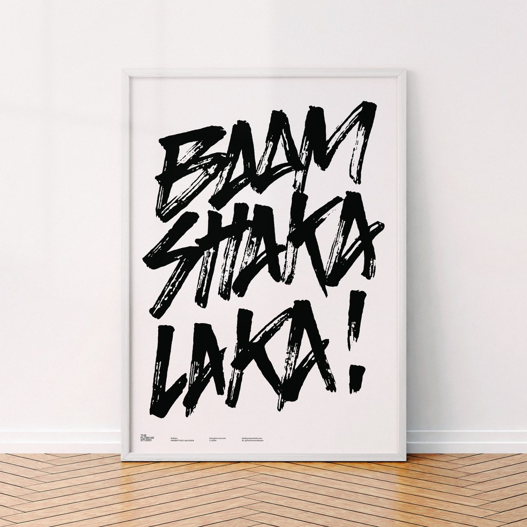 90s Hip Hop Music Poster: Boom Shaka Laka, Brush Handwriting - Etsy