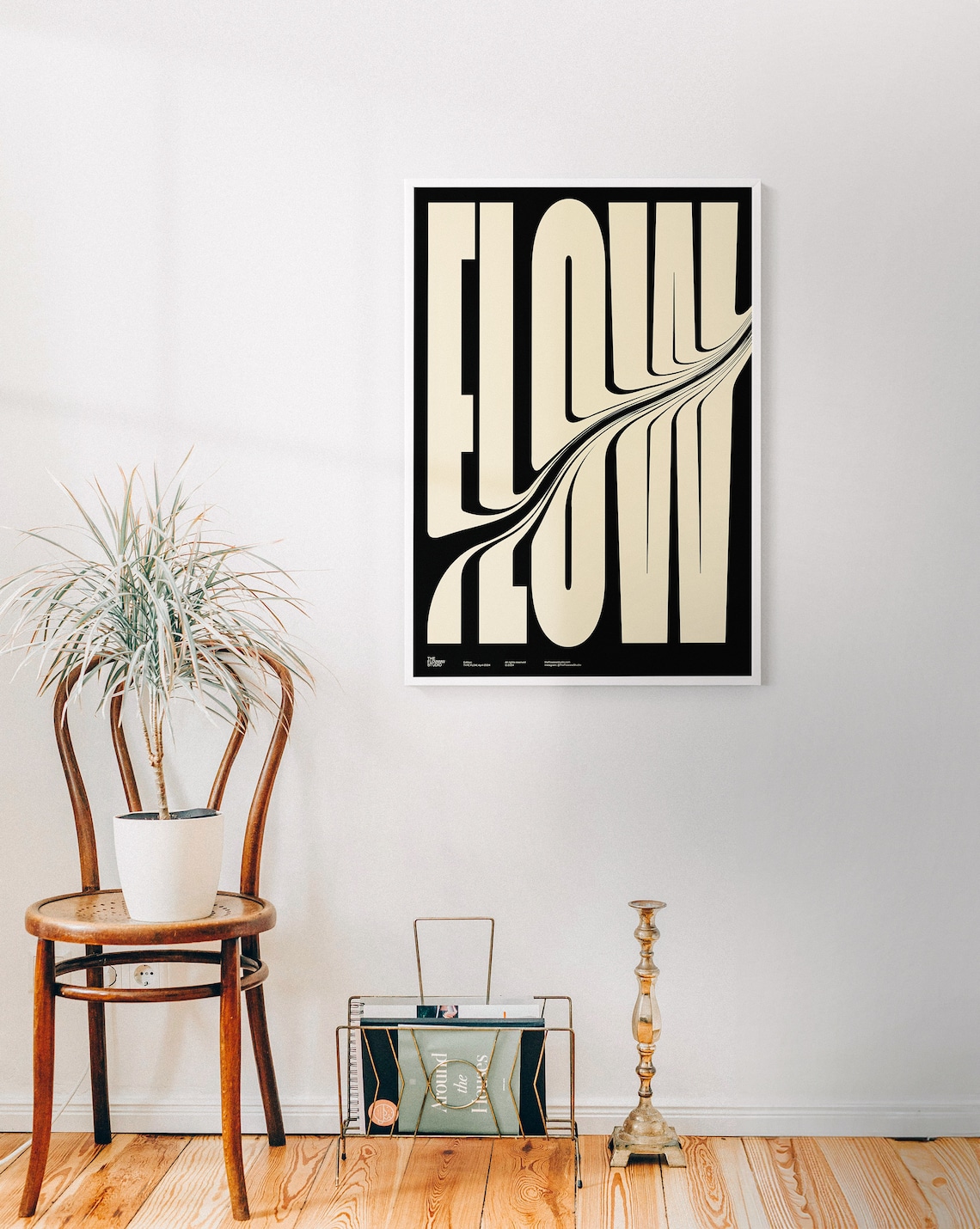 Flow Typography Poster Font Illustration Bold Letter Wall-art Print ...