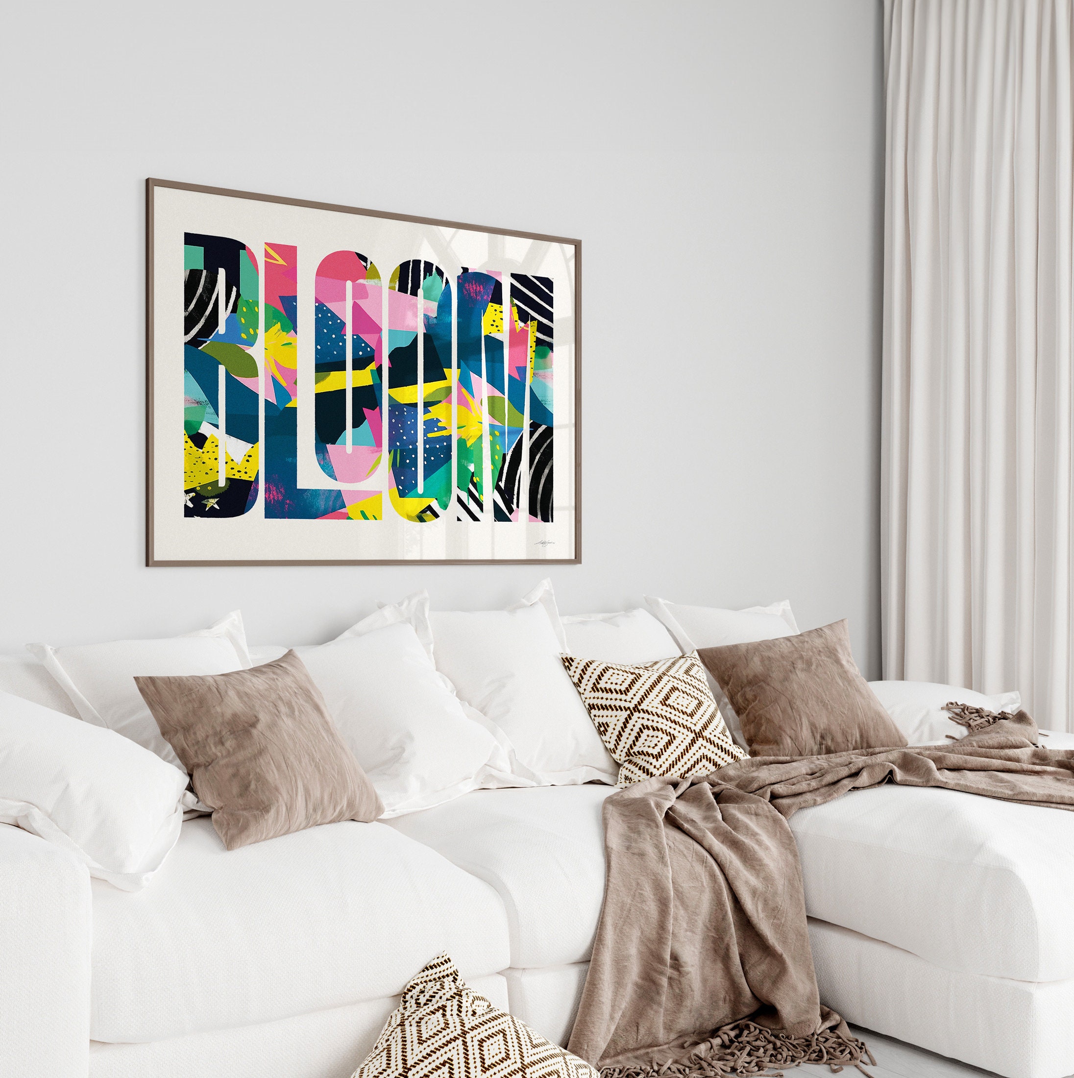 Bloom Typography Art Print: Bold Floral Letter Design - Etsy