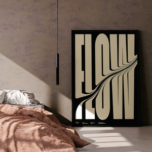 Flow Typography Poster | Font Illustration | Bold Letter Wall-art Print ...