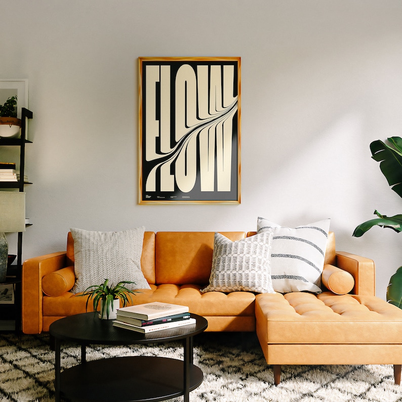 Flow Typography Poster Font Illustration Bold Letter Wall-art Print ...