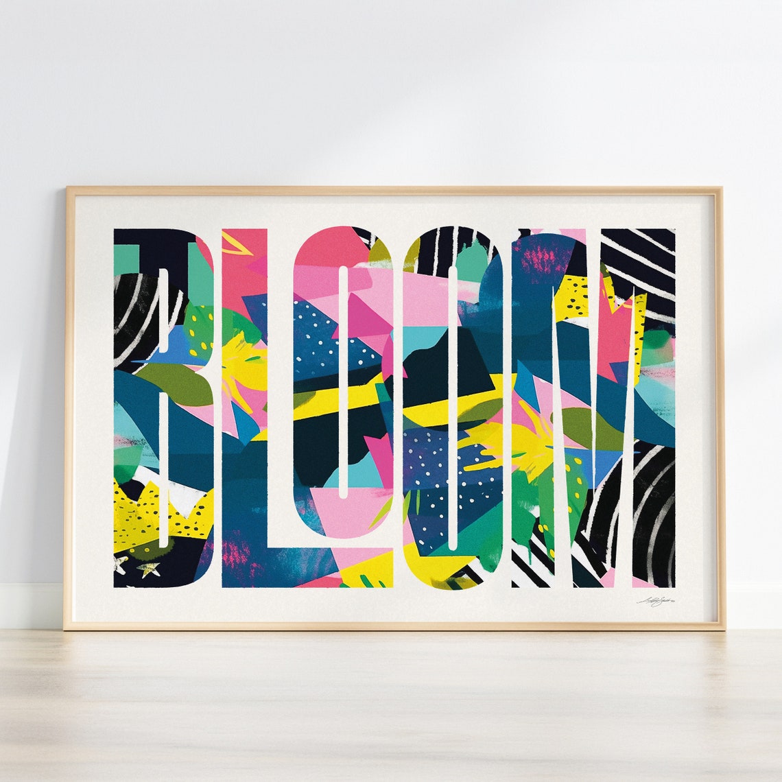 Bloom Typography Art Print: Bold Floral Letter Design - Etsy