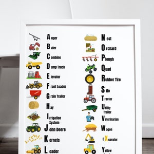 Tractor Alphabet Wall Decor - Etsy
