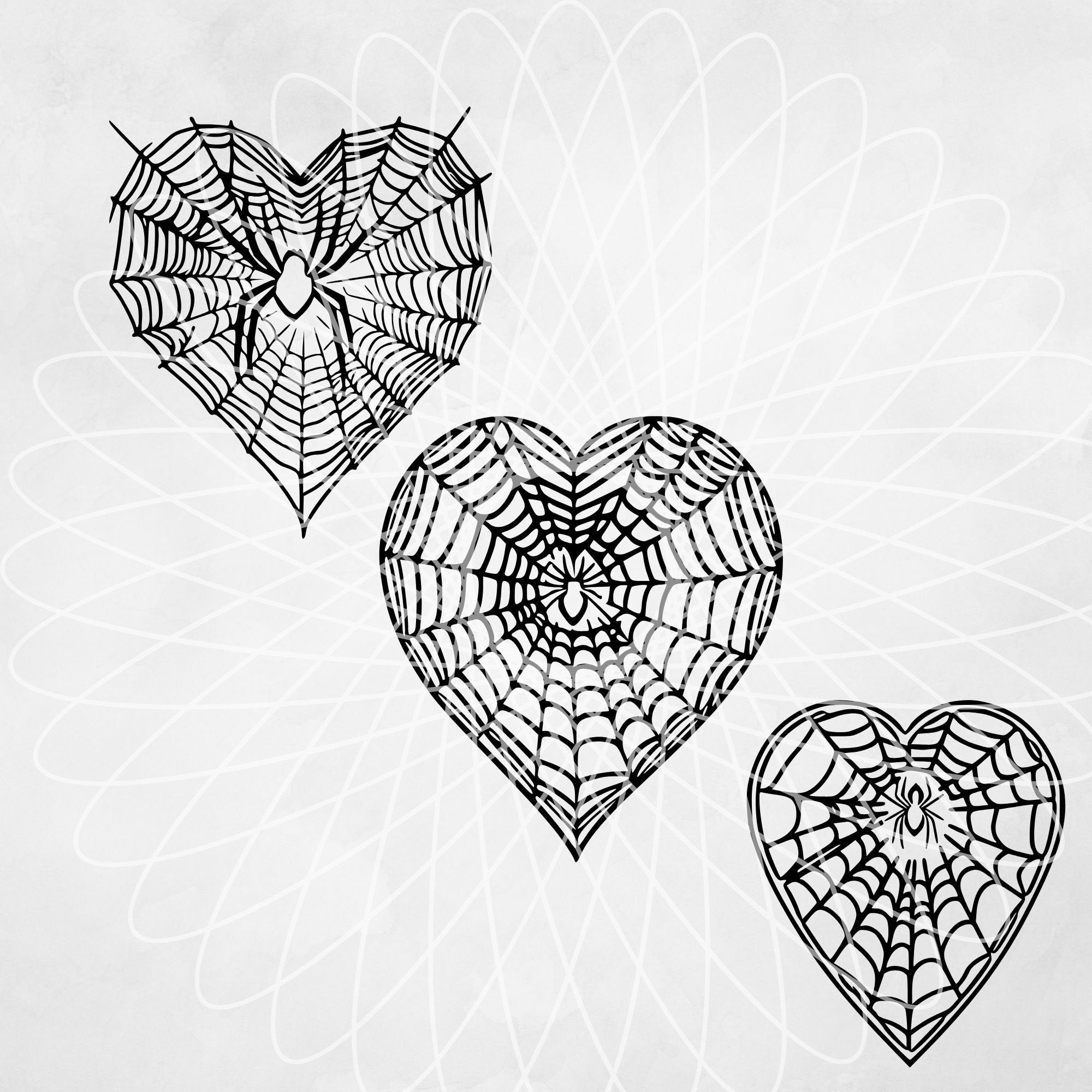 Spider Web Heart SVG, PNG, Cricut Files, T-shirts, Mugs and More ...