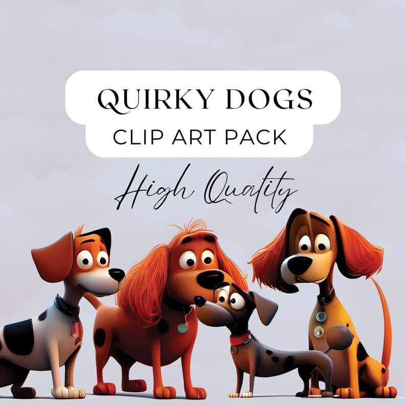 Quirky Dogs Png Quirky Dog Clipart Sublimation Files Junk Journal Art ...
