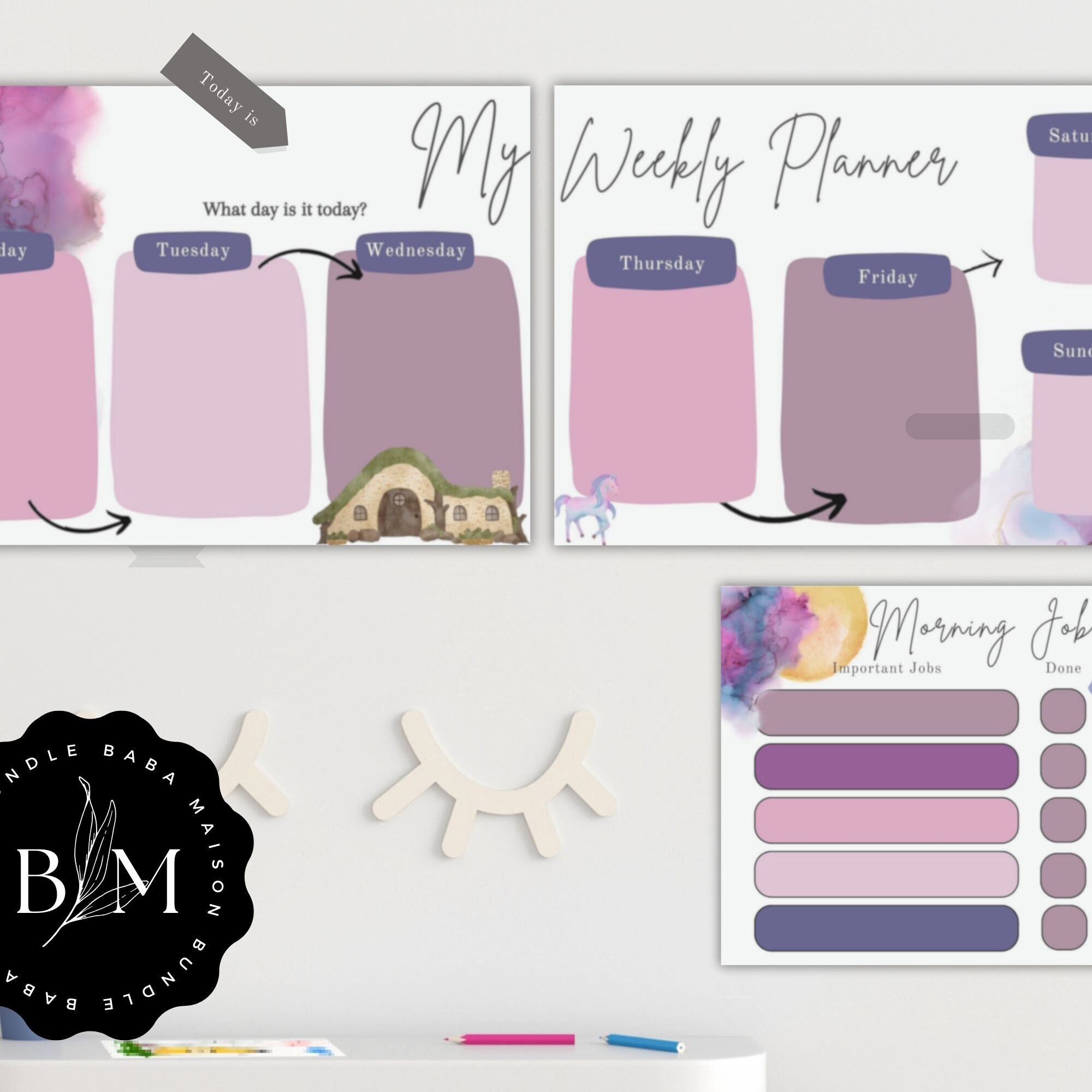 Kids Chore Charts, Fairy Theme, School Routine, Daily Checklist, Weekly ...