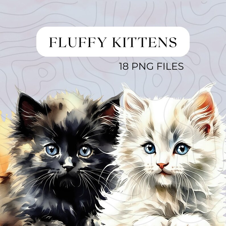 Instant Download | Cute Cat | Watercolor Floral Kitten Clipart ...