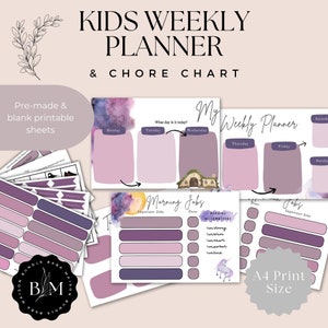 Kids Chore Charts, Fairy Theme, School Routine, Daily Checklist, Weekly ...