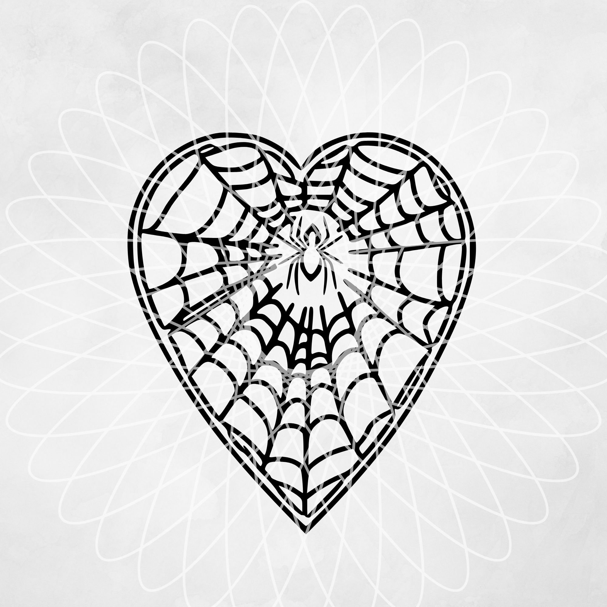 Spider Web Heart SVG, PNG, Cricut Files, T-shirts, Mugs and More ...