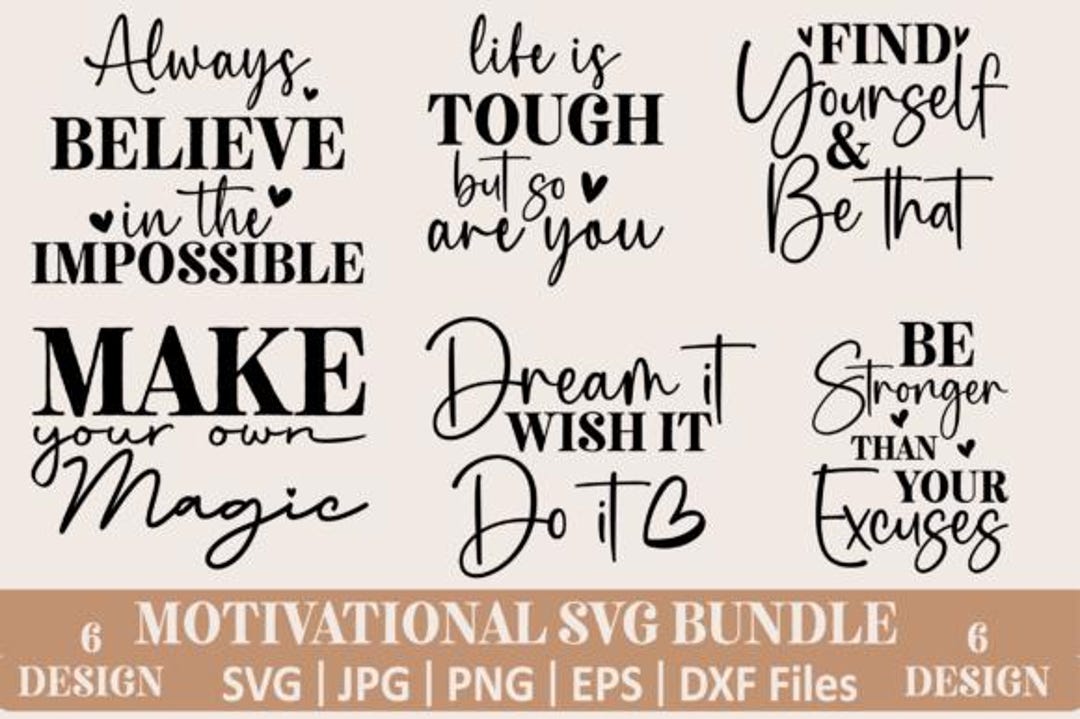 Motivational Quotes Svg Bundle - Etsy