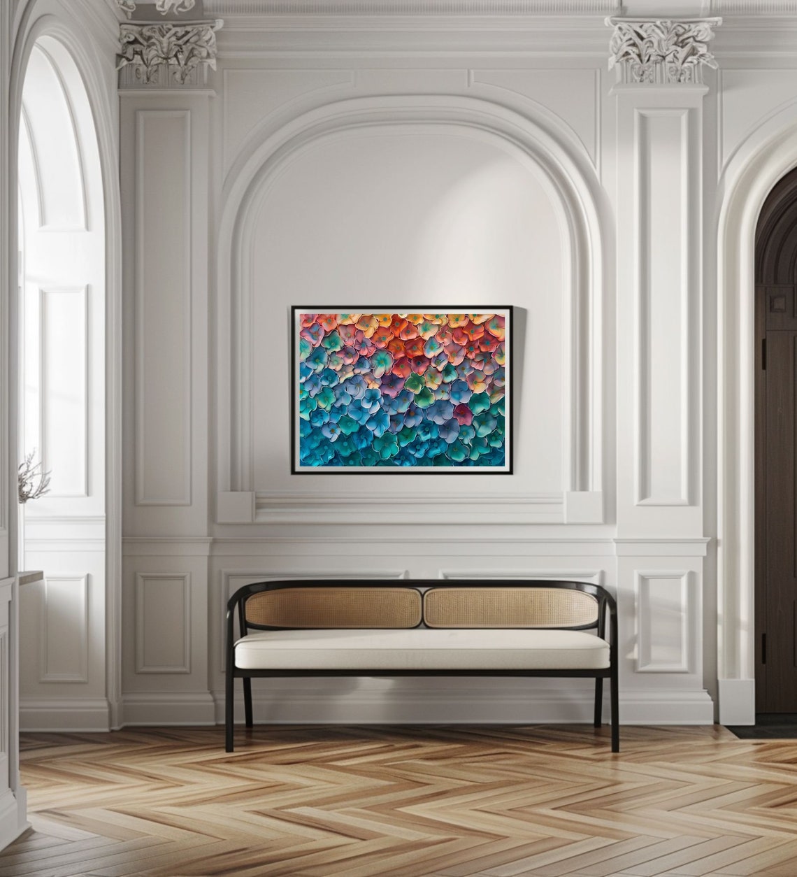 Abstract Floral Art, Modern Flower Print, Colourful Flowers, 3D ...