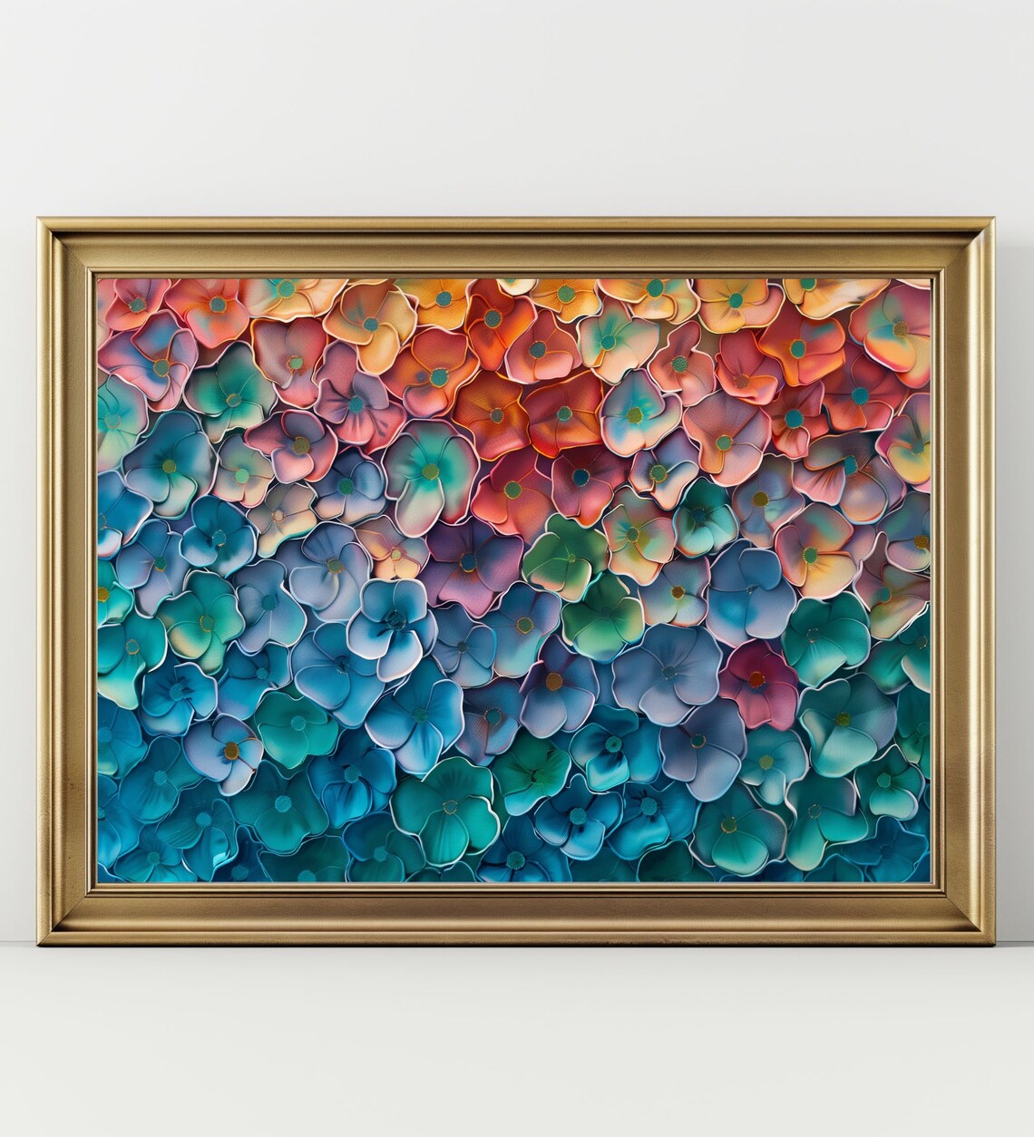 Abstract Floral Art, Modern Flower Print, Colourful Flowers, 3D ...