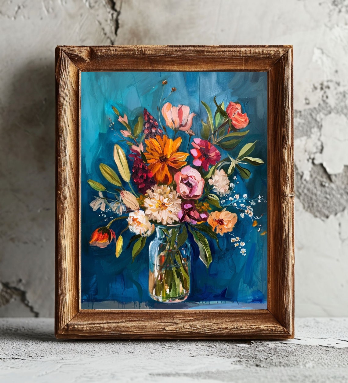 Eclectic Flowers Wall Art, Botanical Colourful Digital Print, Original ...