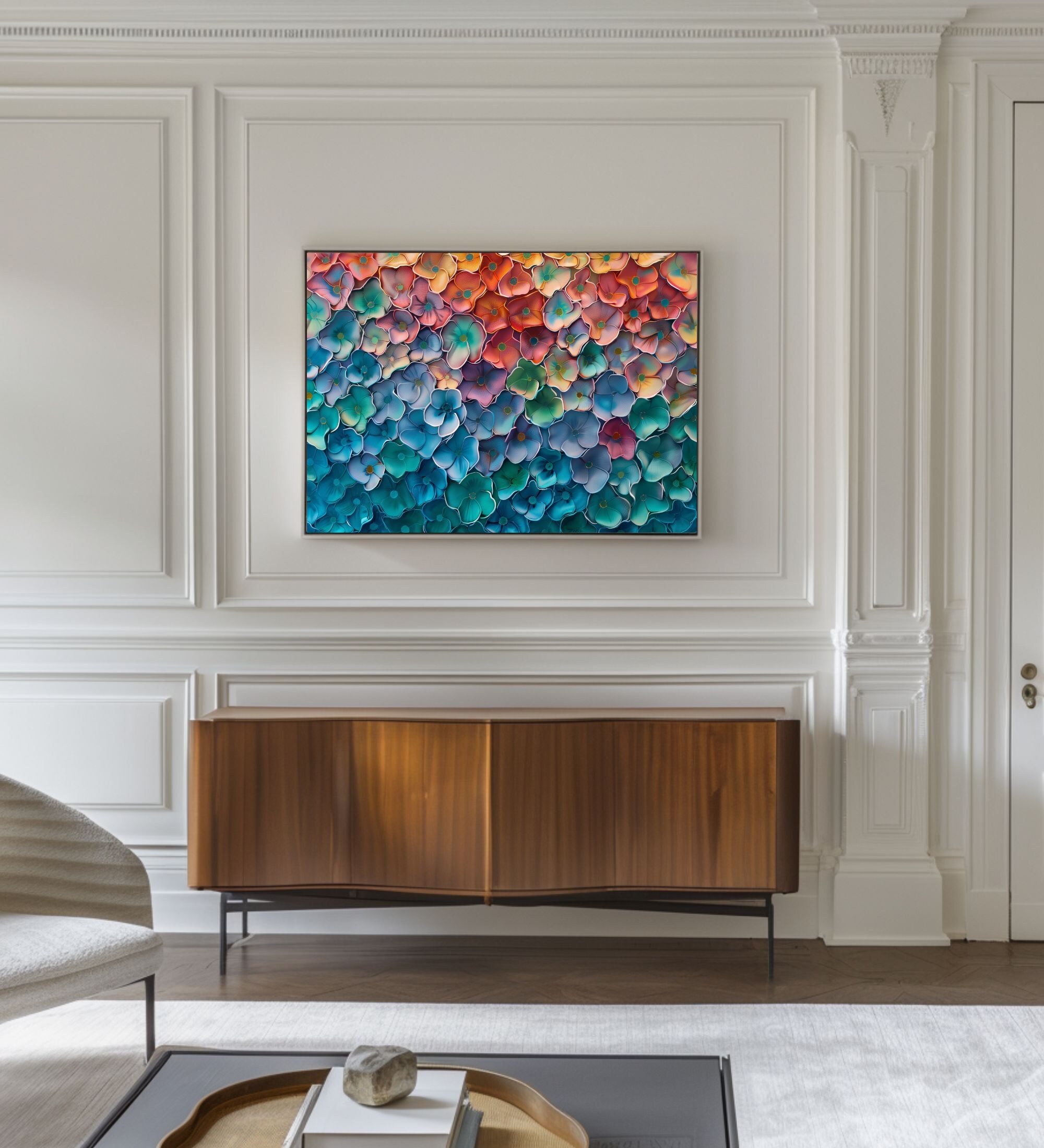 Abstract Floral Art, Modern Flower Print, Colourful Flowers, 3D ...