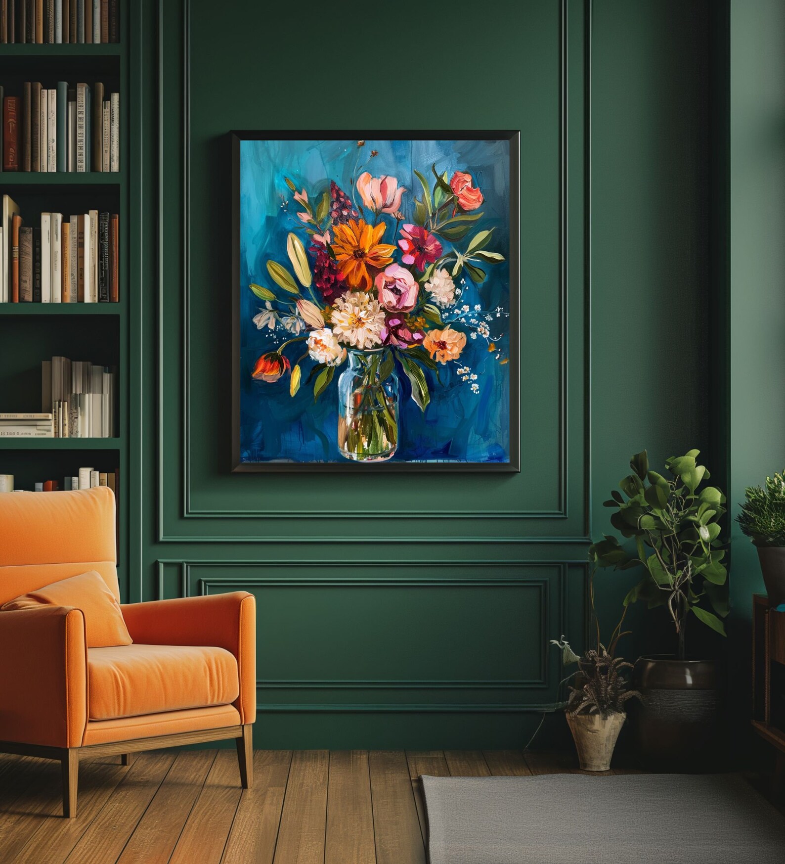 Eclectic Flowers Wall Art, Botanical Colourful Digital Print, Original ...