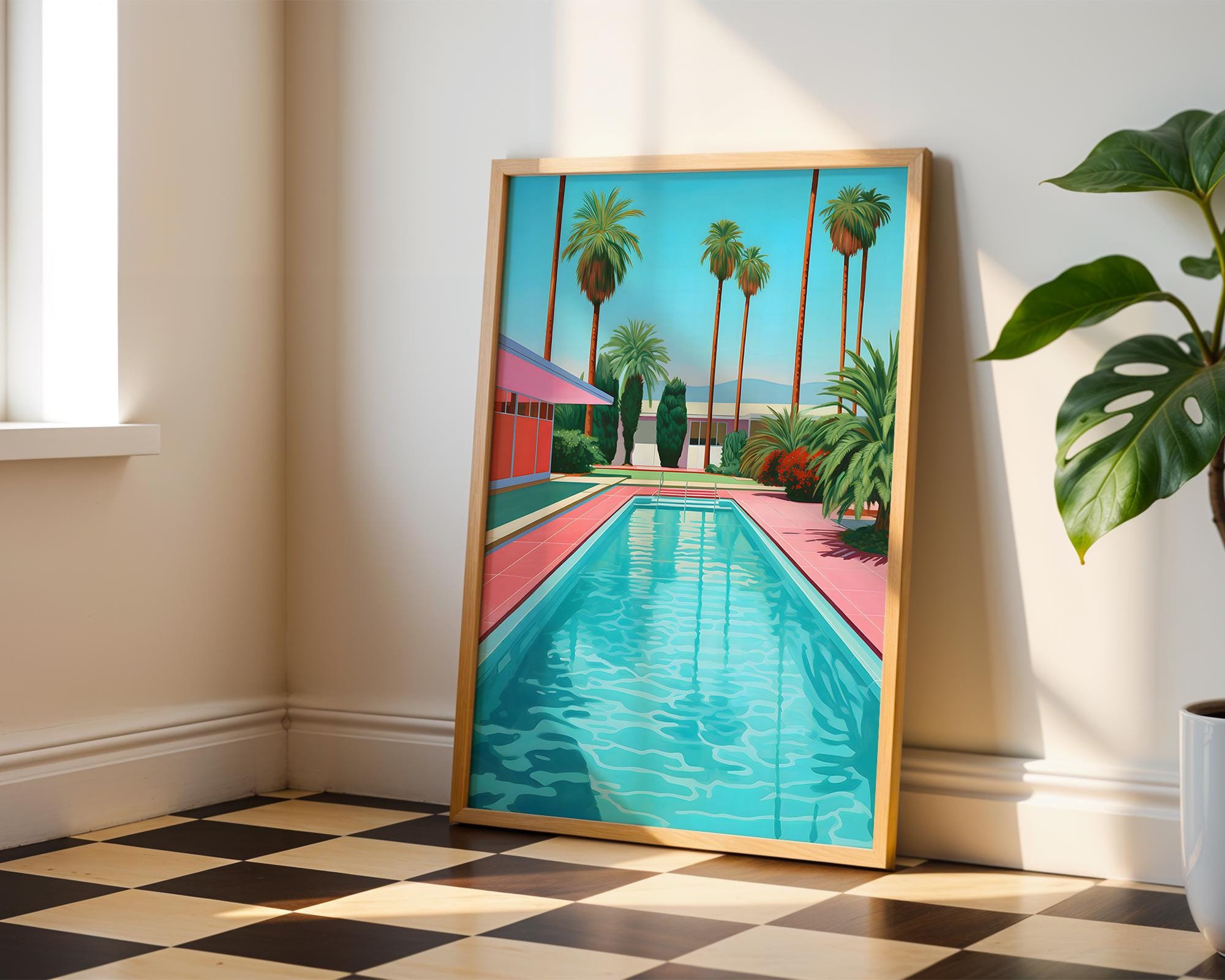 Cozy Pool Print Tropical Summer Decor Swimming Pool Modern Beach Poster ...