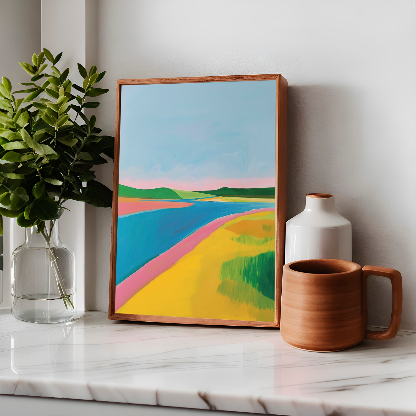 Vibrant View Poster, Colourful Art Print, Vibrant Wall Decor, Nature ...