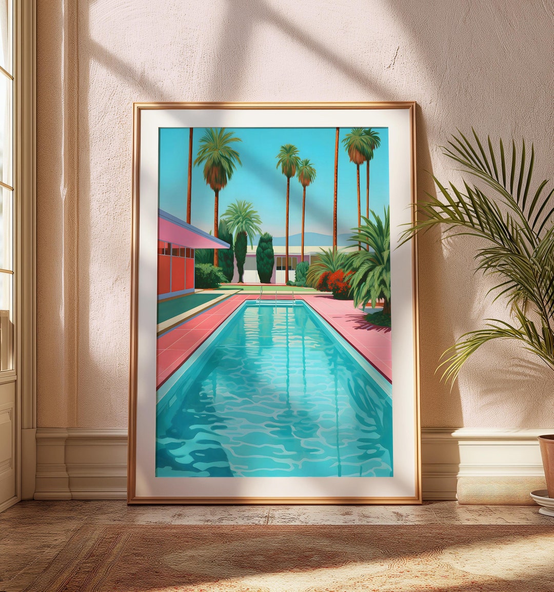 Cozy Pool Print Tropical Summer Decor Swimming Pool Modern Beach Poster ...