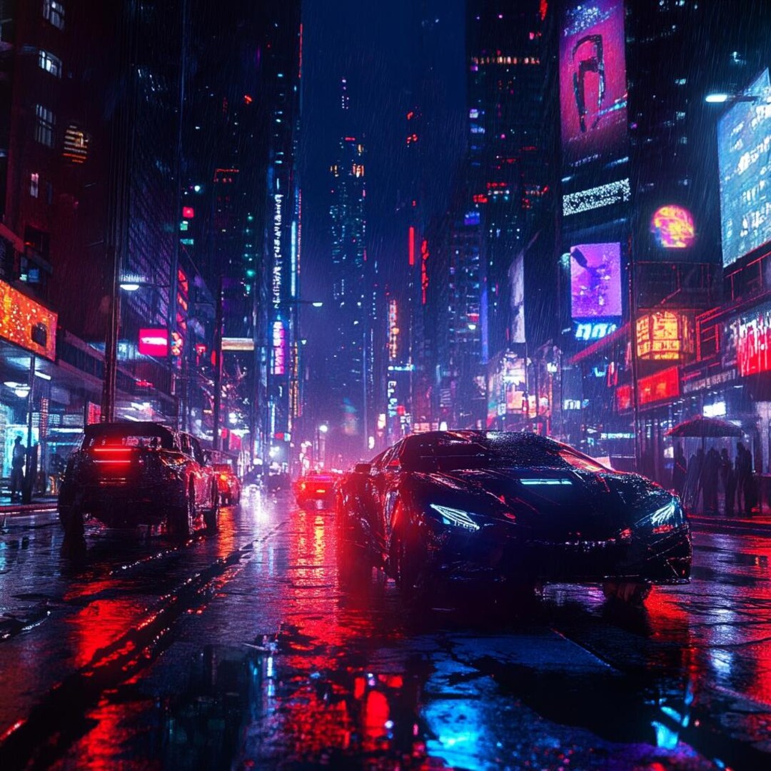 Cyberpunk Street Vibes,cyberpunk, Street Scene, Neon Lights, Futuristic ...
