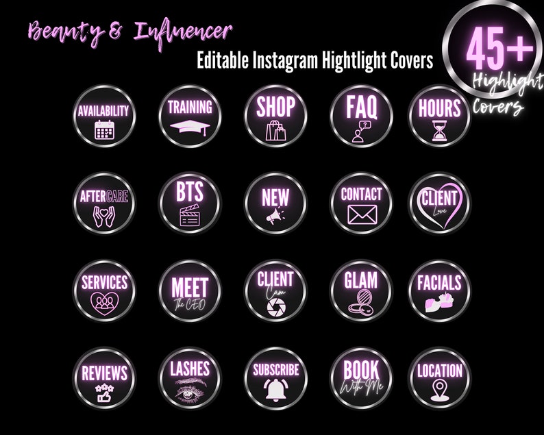 Instagram Highlight Covers Social Media Highlights Covers Beauty ...