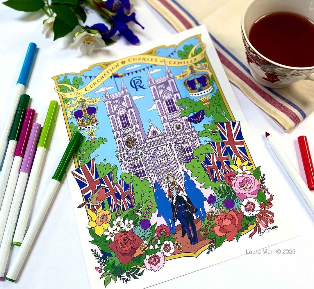 King Charles III Coronation Coloring Page - Etsy