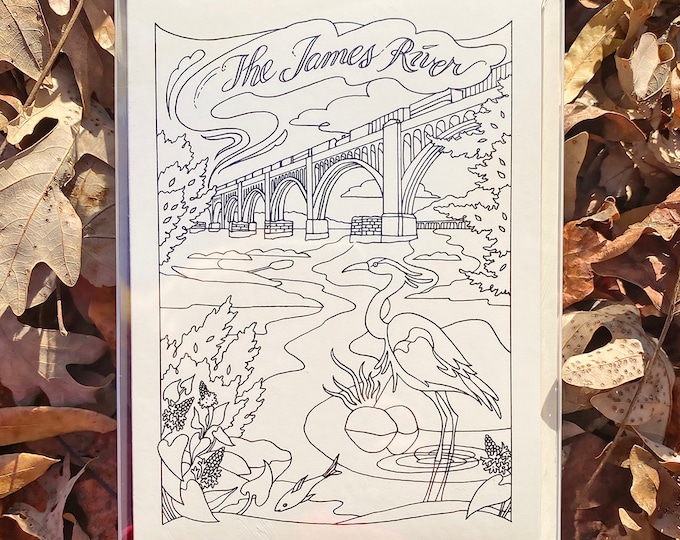Richmond Coloring Note Card Set - Etsy