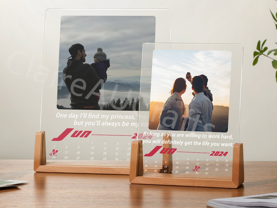 Custom Acrylic Calendar Picture Plaque Calendar Gift, Calendar Photo ...