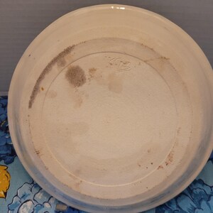 Hand Thrown Round Pig Pie Plate White With Blue Design Beautiful, Pie ...