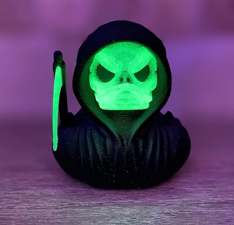 Grim Reaper Duck- Glow in the Dark - 3D Printed Figurine - Car ...