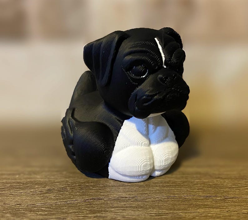 Boxer Duck - Black - 3D Printed Figurine - Car Dashboard Decor ...