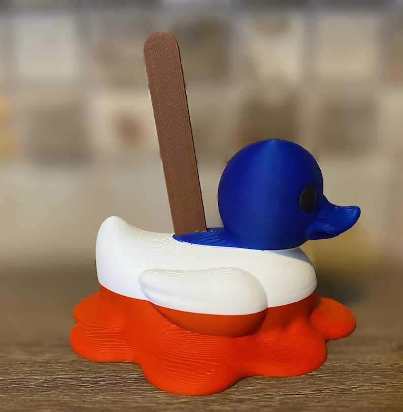 Melting Ice Pop Duck - Rainbow Ice - 3D Printed Figurine - Car ...