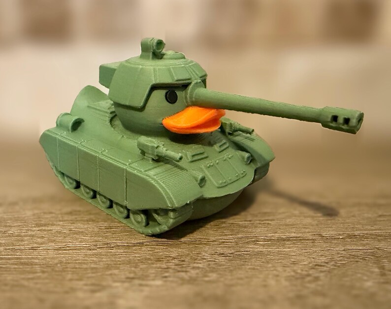 Tank Duck- 3D Printed Figurine - Car Dashboard Decor - Ducking Gift ...